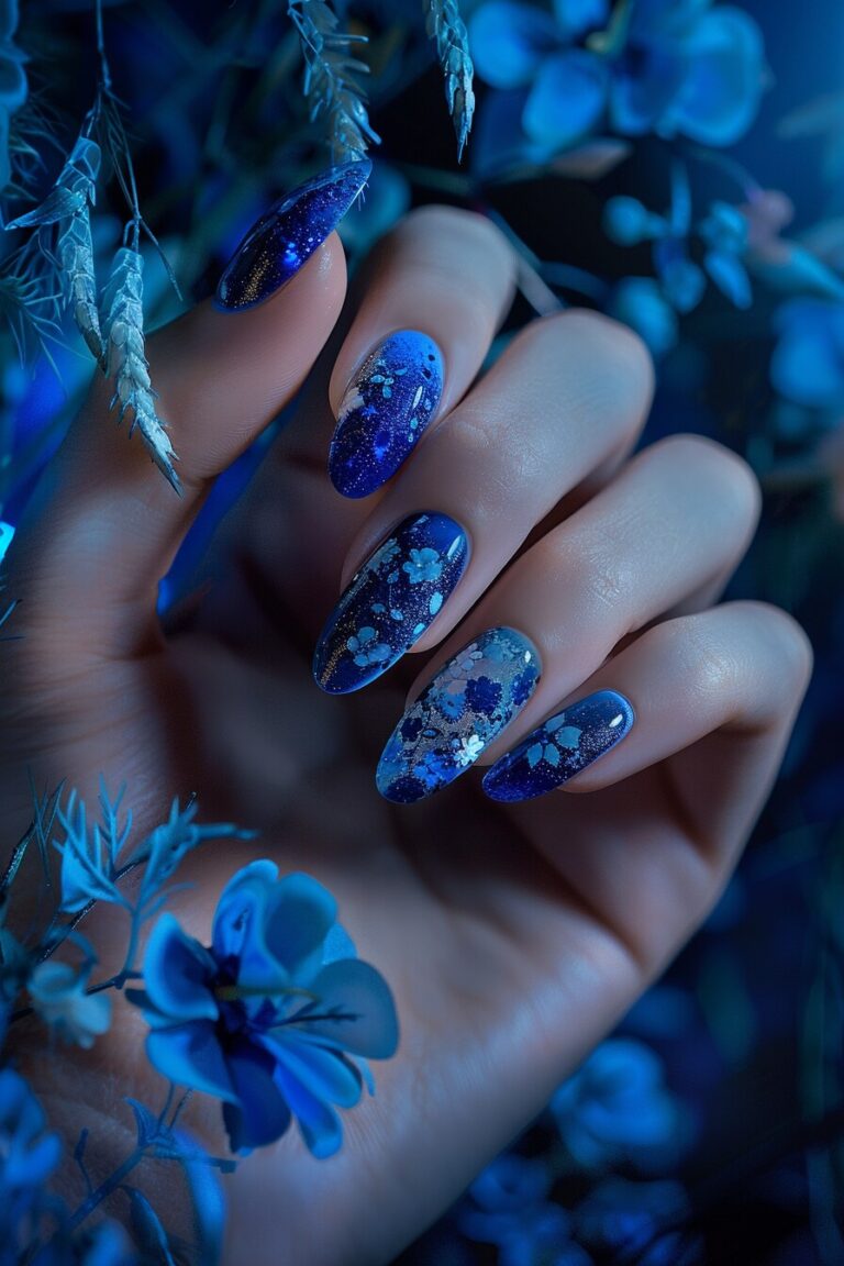 25 Blooming Blue Flower Nail Designs You Must Try! – aesthetiquelife.com