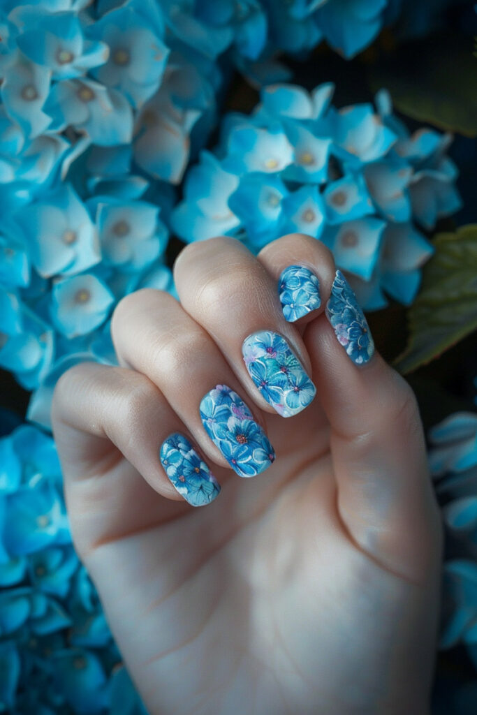 25 Blooming Blue Flower Nail Designs You Must Try! – aesthetiquelife.com